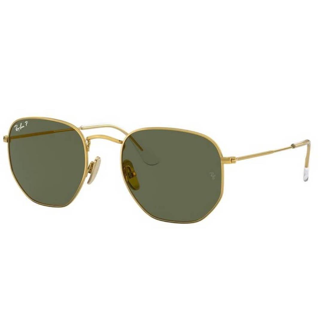 Ray Ban Hexigonal Sunglasses- Legend Gold, Polar Green – shopnomads